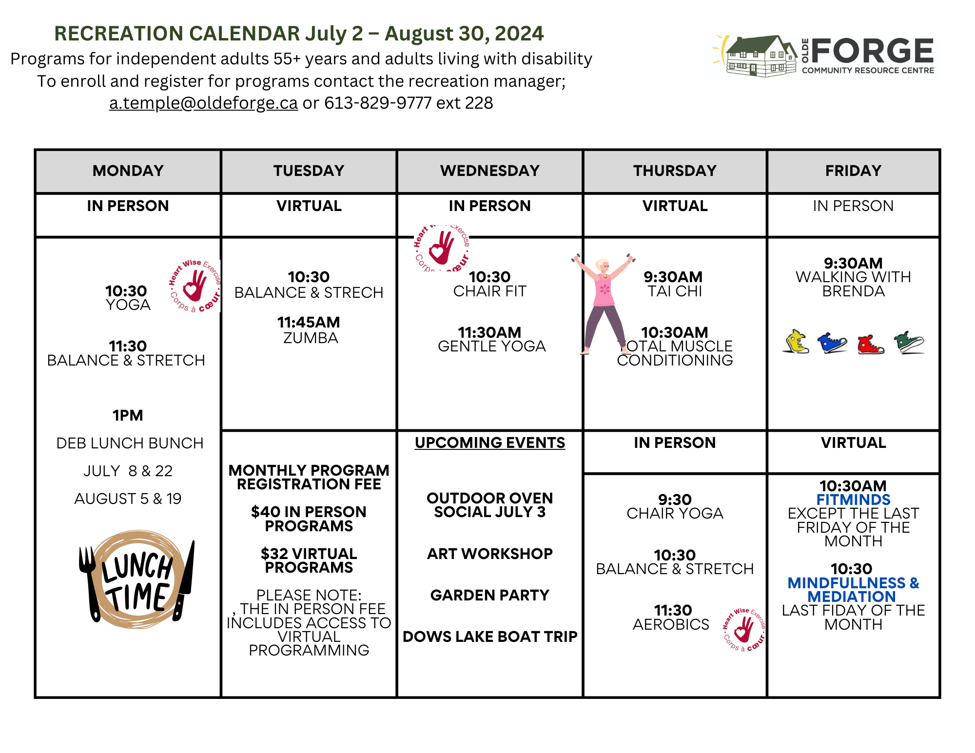 Olde Forge Community Resource Centre - Recreation Forms and Fees